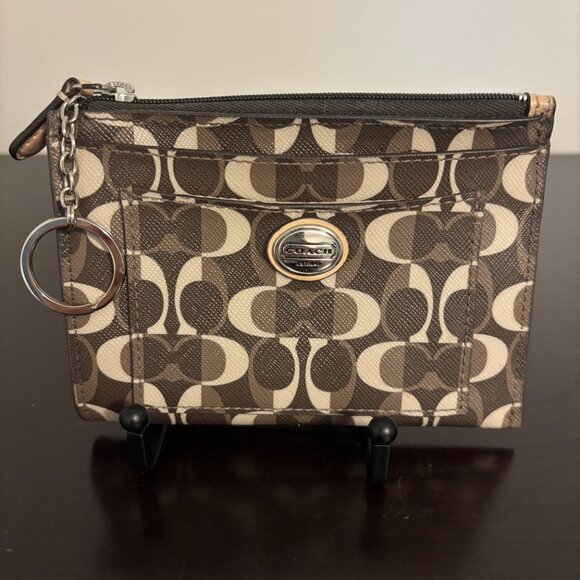 Coach | Bags | Coach Signature Peyton Brown Tan Dream C Medium Skinny ...